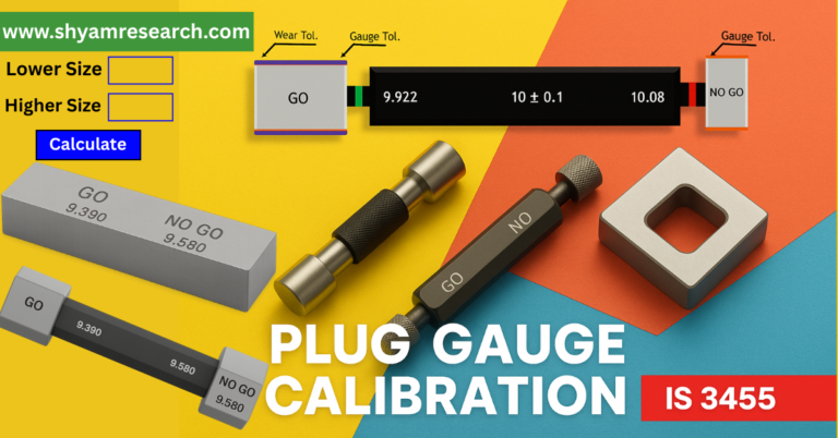 Plain Plug Gauge Calibration Tolerance Calculate / IS 3455